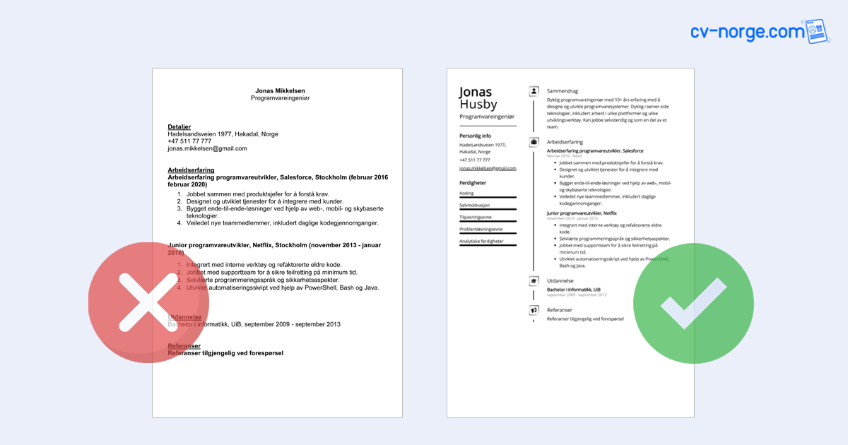 Lag en perfekt CV | Gratis CV-bygger | cv-norge.com