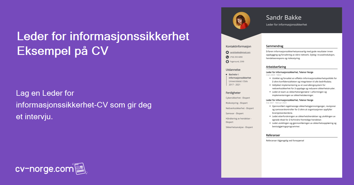Leder for informasjonssikkerhet CV: Eksempel og veiledning (nybegynner- og seniorjobber)
